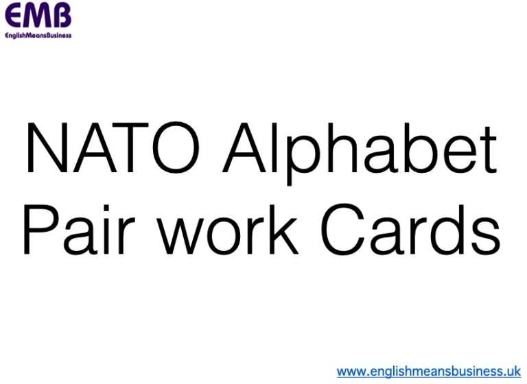 NATO Alphabet - English Means Business